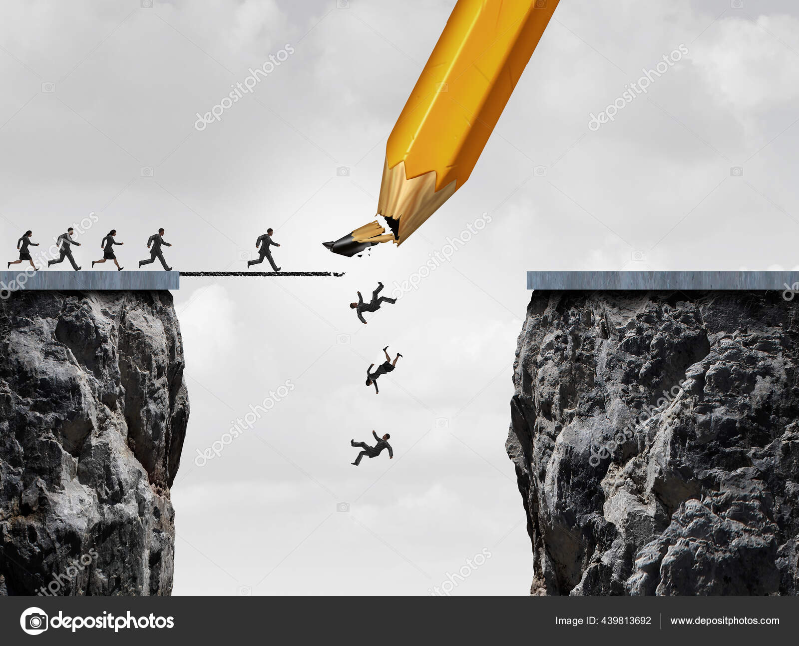 Someone Falling Off A Cliff Drawing