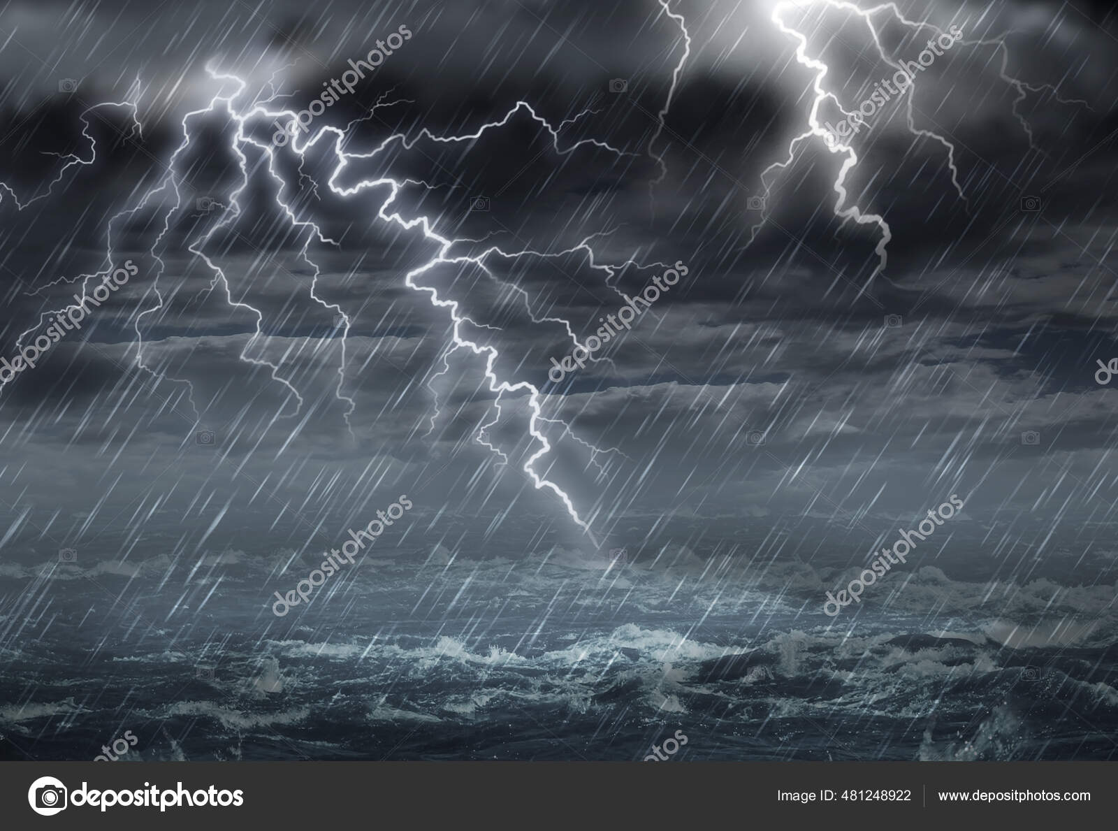 Nubes De Tormenta Oscura Relámpago