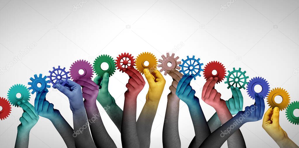 Colaborar juntos y el concepto de colaboración en equipo o conectar la ...