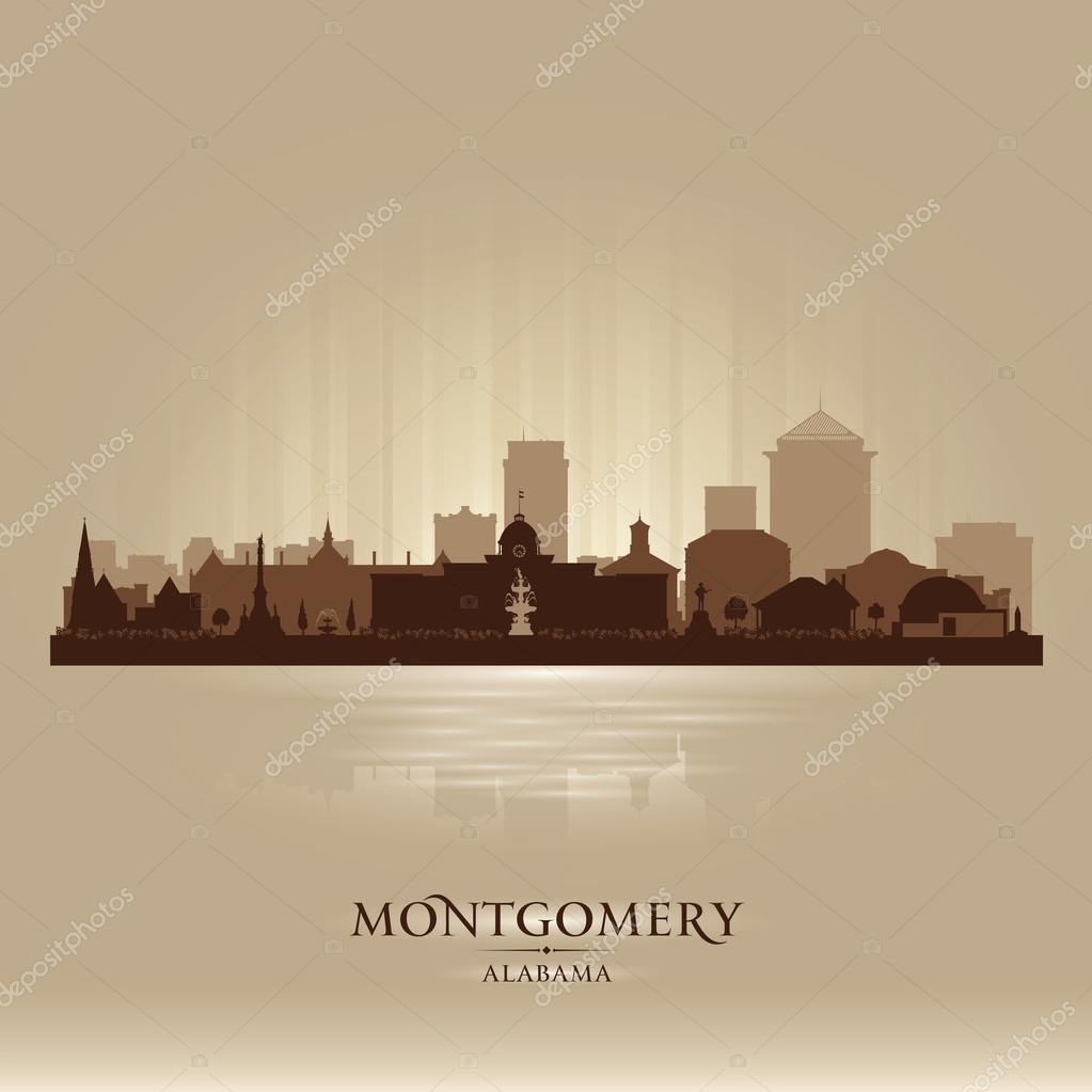 Montgomery Alabama city skyline vector silhouette Stock Vector Image by ...