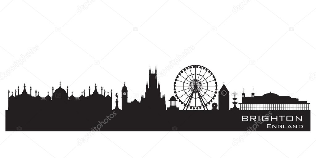 Brighton England skyline. Detailed silhouette Stock Vector Image by ...