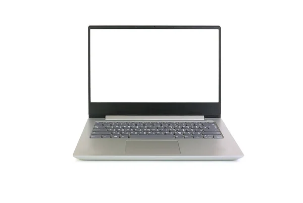 Laptop Blank White Screen Isolated White Background Notebook Computer Empty — Stock Photo ...