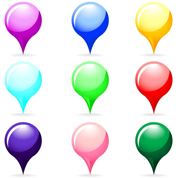 Set of round 3D map pointers — Stock Vector © Huhli13 #13526066