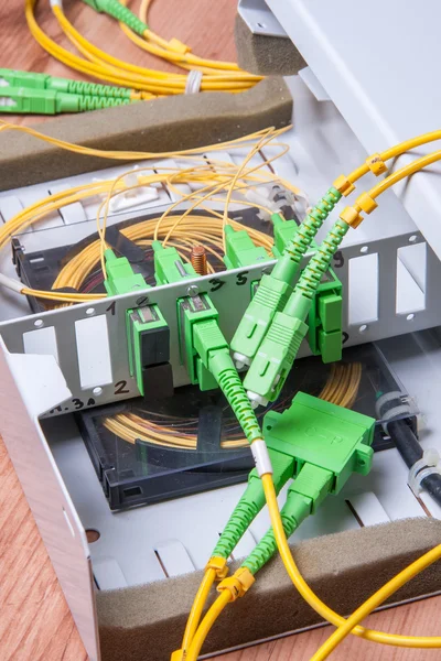 Fiber optic device ready for packet data transmission — Stock Photo ...