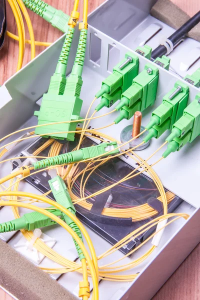 Fiber optic device ready for packet data transmission — Stock Photo ...