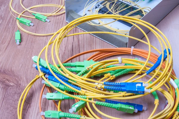 Fiber optic device ready for packet data transmission — Stock Photo ...