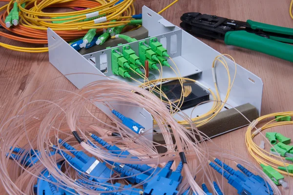 Fiber optic device ready for packet data transmission — Stock Photo ...