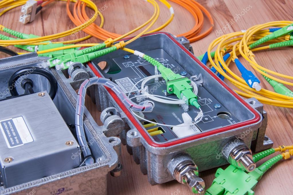 Fiber optic device ready for packet data transmission Stock Photo by ...