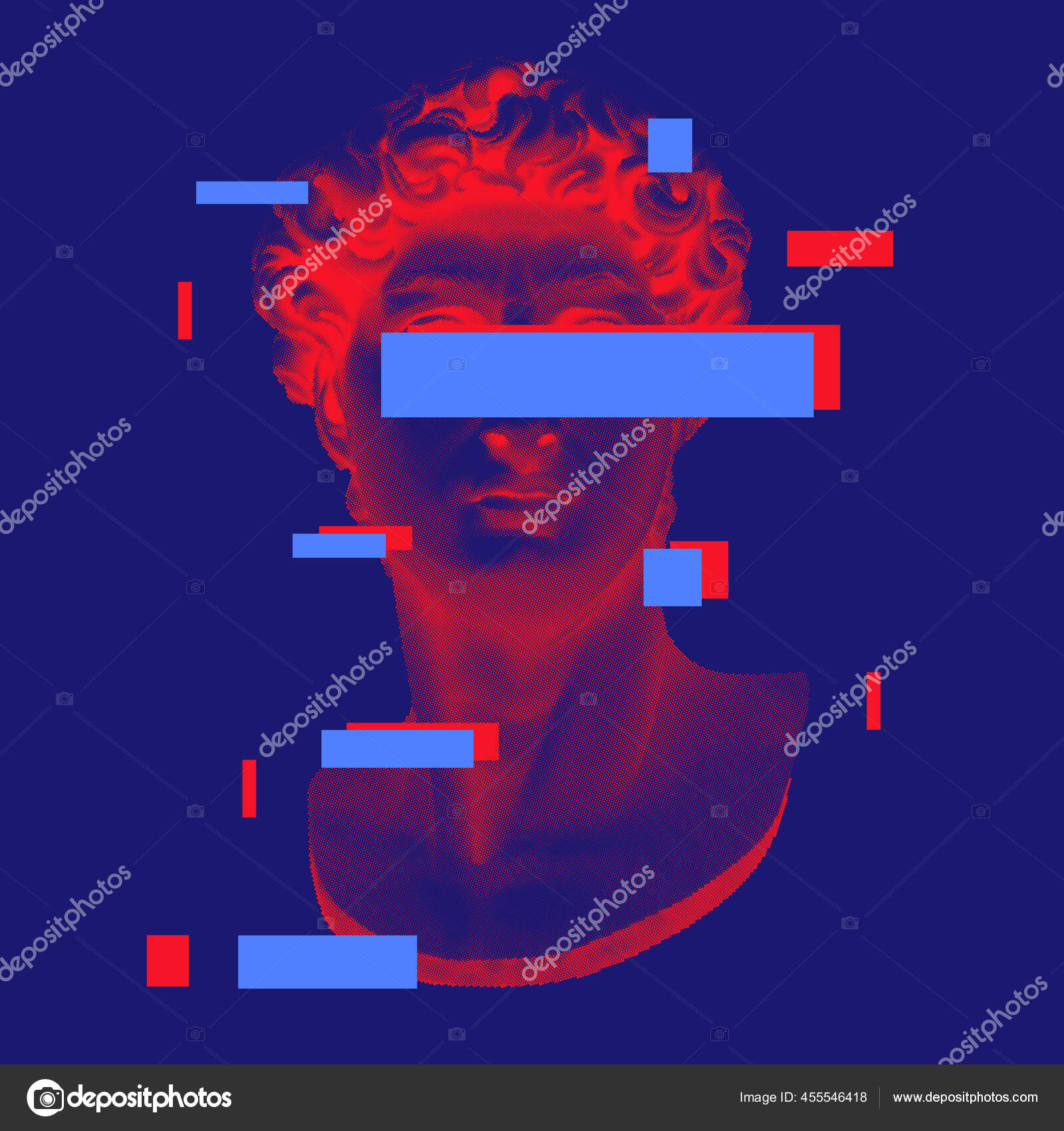 Image vectorielle Buste David Vecteur Michel Ange Collage Esthétique D ...