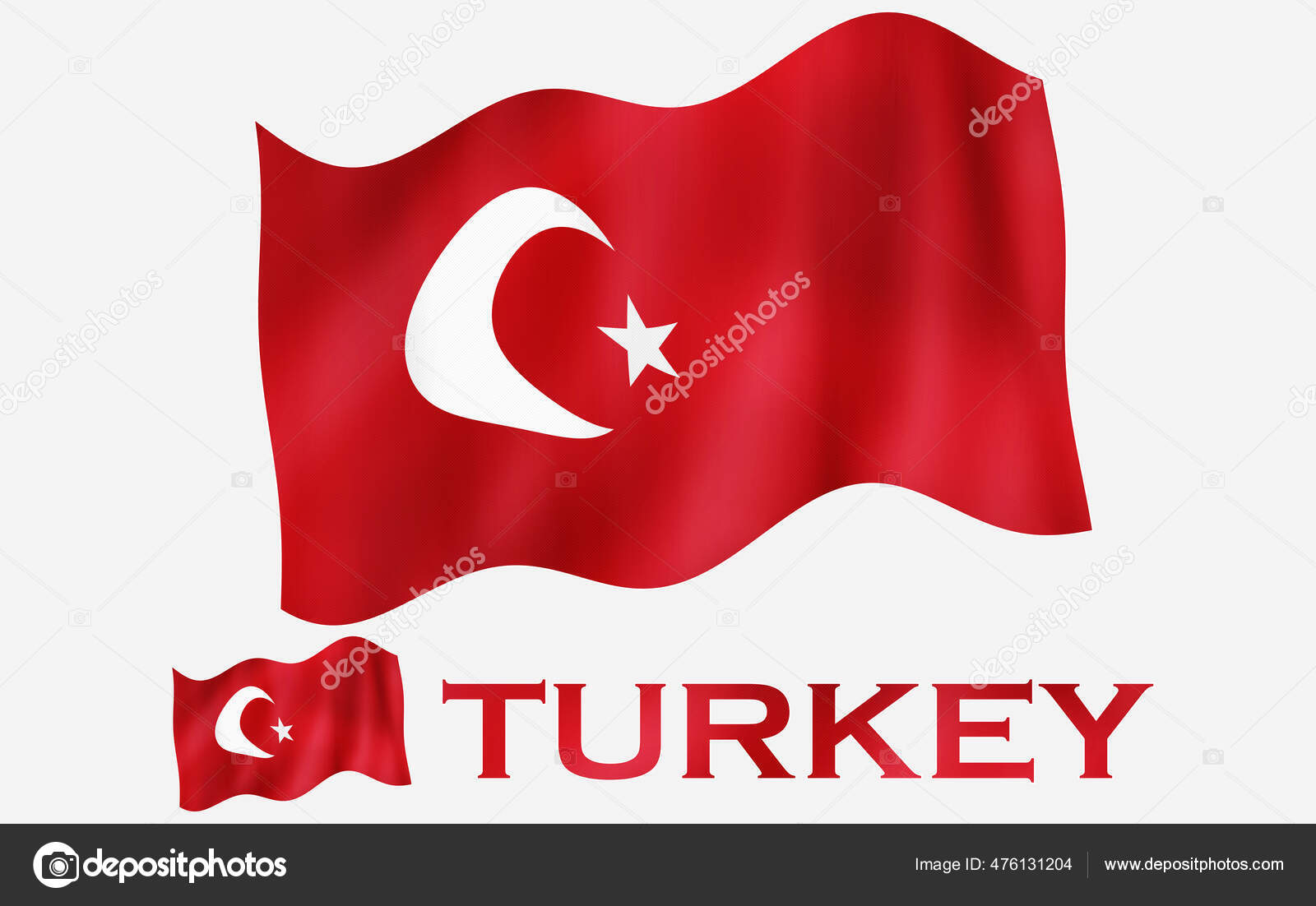 Bandera Emblema Turco Con Texto Copypace Ilustración Bandera Turca Con ...