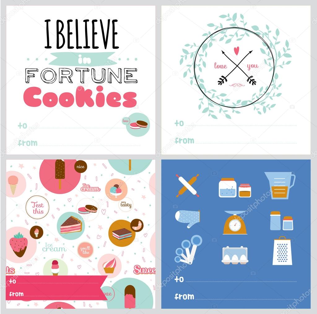 Cute vector food cards Stock Vector Image by ©one7thlifetime #57289049