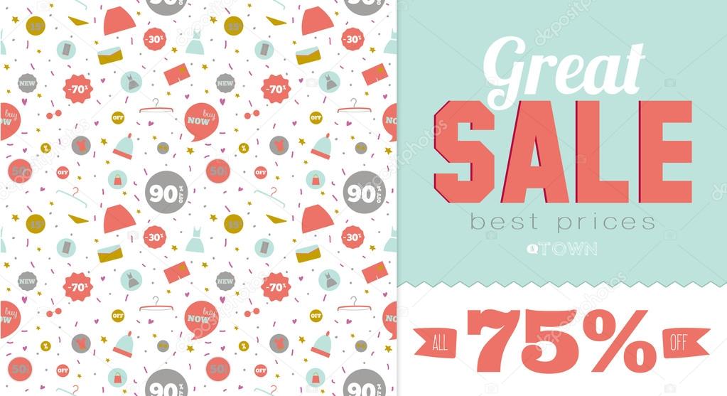 Pattern and biggest sale poster. Stock Vector by ©one7thlifetime 60057925