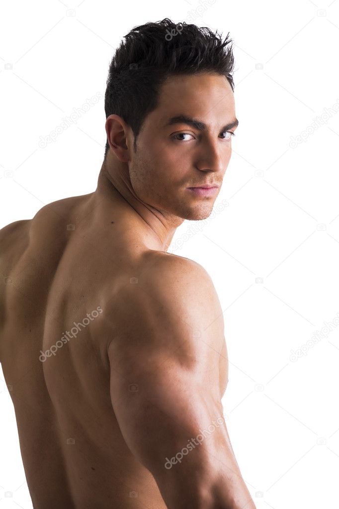 Man Looking Over Shoulder Pose