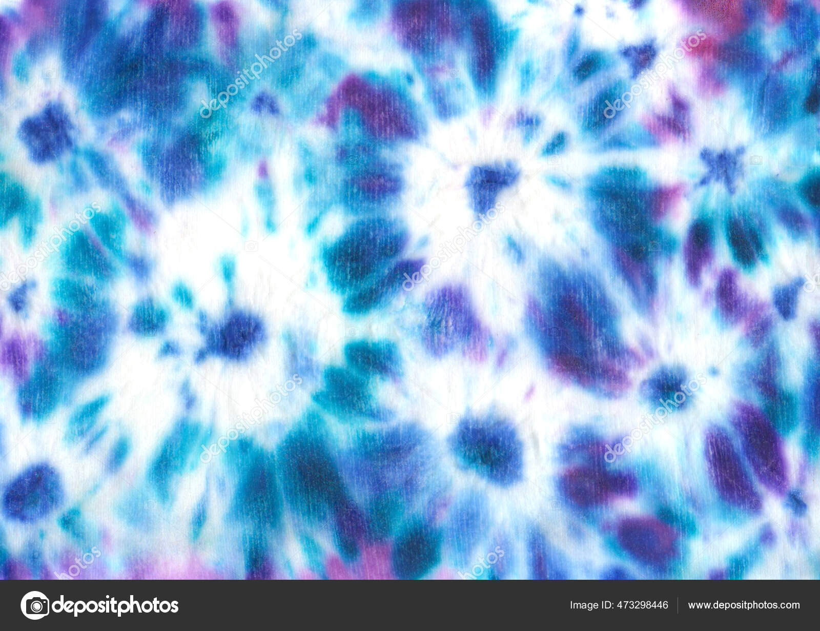 Tie Dye Shibori Pattern Watercolor Hand Painted Purple Teal Blue Stock ...