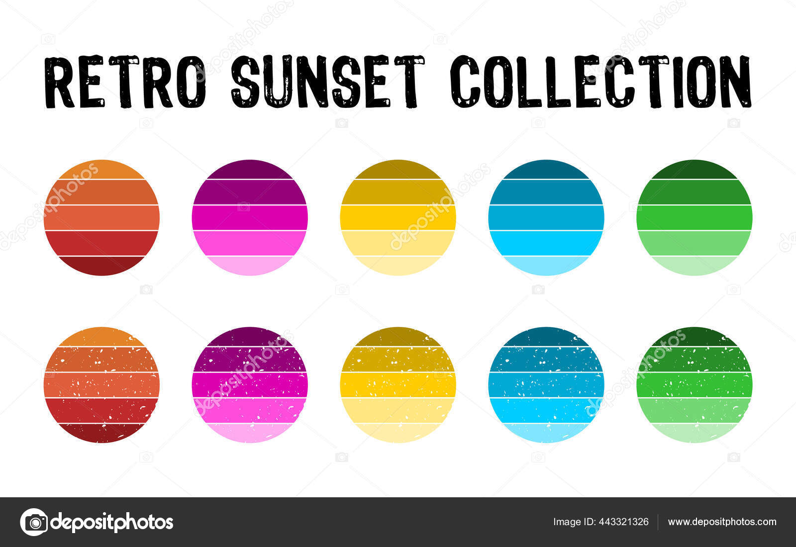 Retro Sunset Collection 80S 90S Style Regular Distressed Vintage Sunset ...