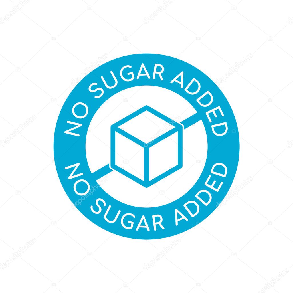 Sin azúcar añadido icono. Producto alimenticio sin logotipo o símbolo ...