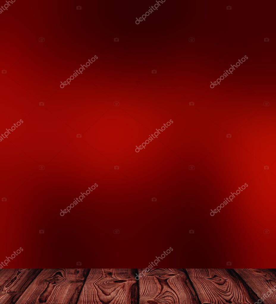 Bright deep red blur background. Dark red wooden texture of the table ...