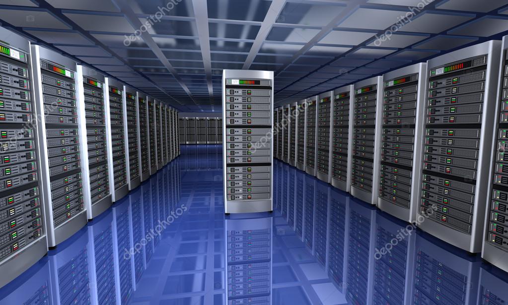 modernes Interieur der Serverraum im Rechenzentrum — Stockfoto ...