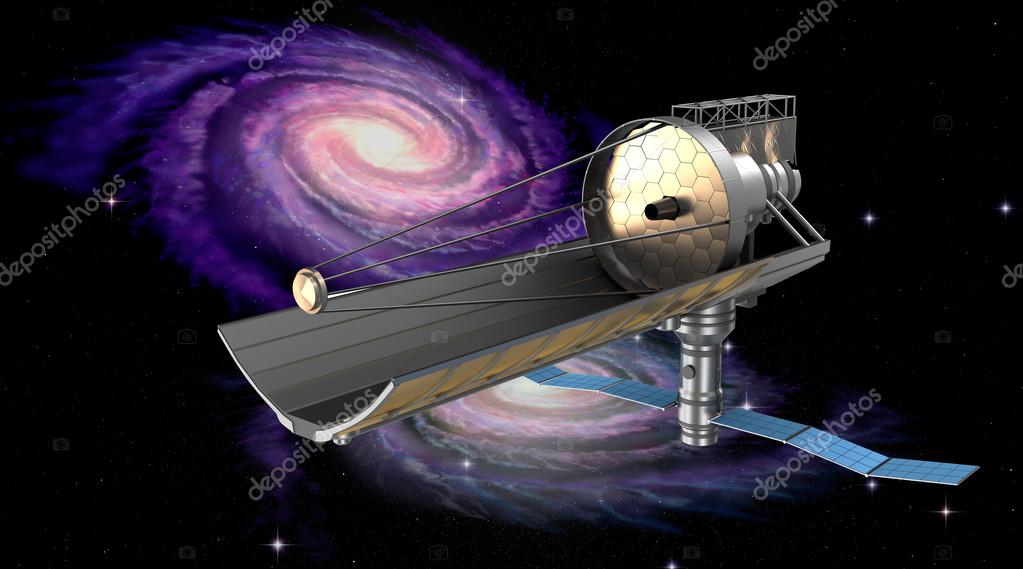 Telescopio espacial en órbita. Mi propio diseño . — Foto de stock ...