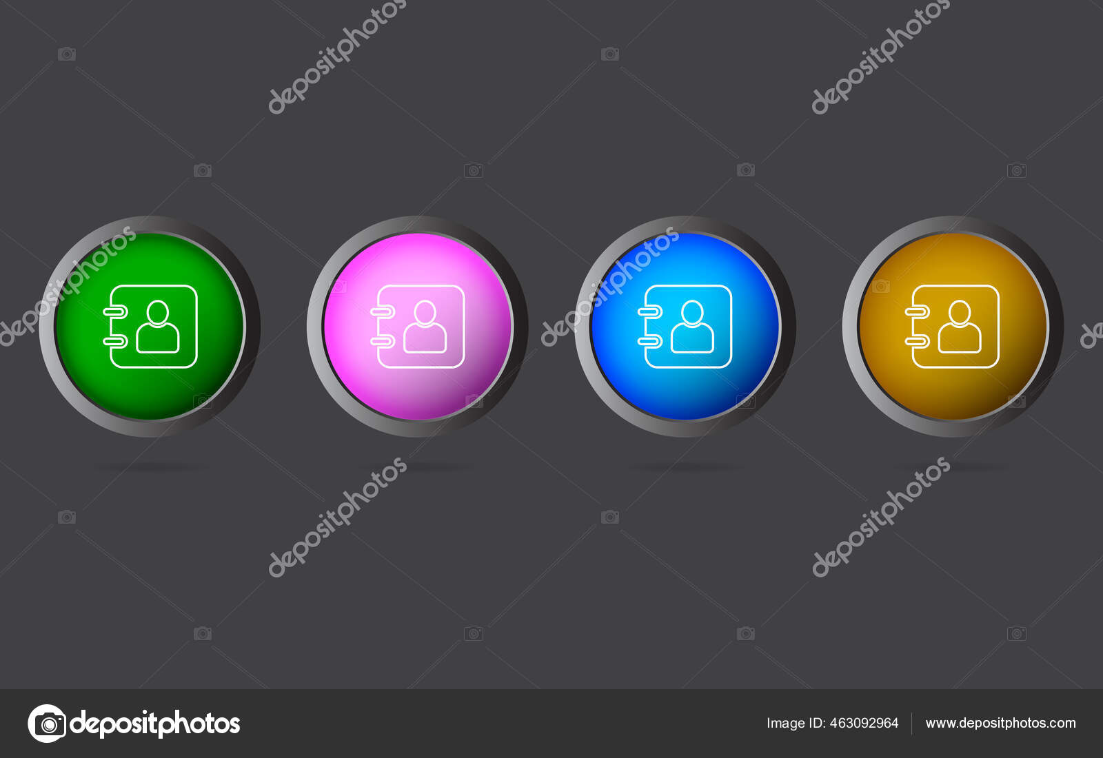 Very Useful Editable Diary Line Icon Colored Buttons Stock Vector Image ...