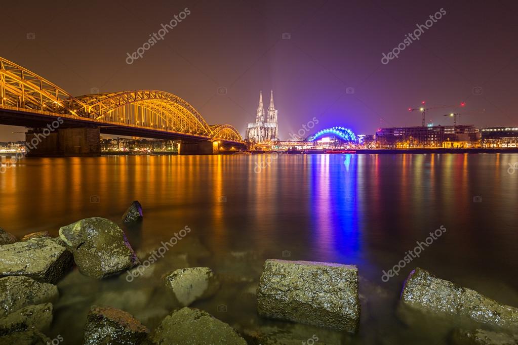 Cologne Night Skyline with Cathedral — Stock Photo © rclassenlayouts ...