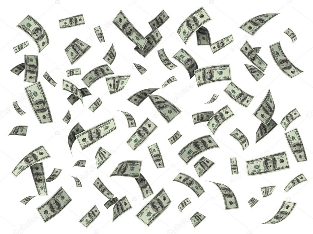 Rain of one hundred dollar bills. — Stock Photo © Andrew7726 #63337923