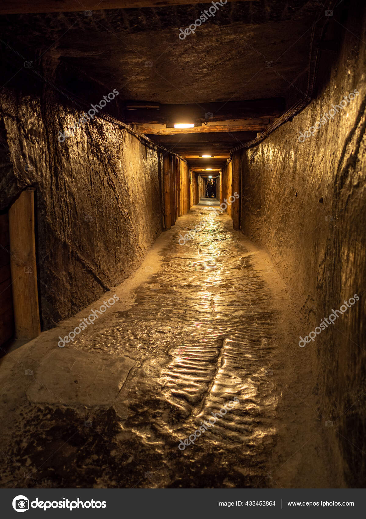 Mining tunnel with stone path deep underground — Stock Photo © bzzup ...