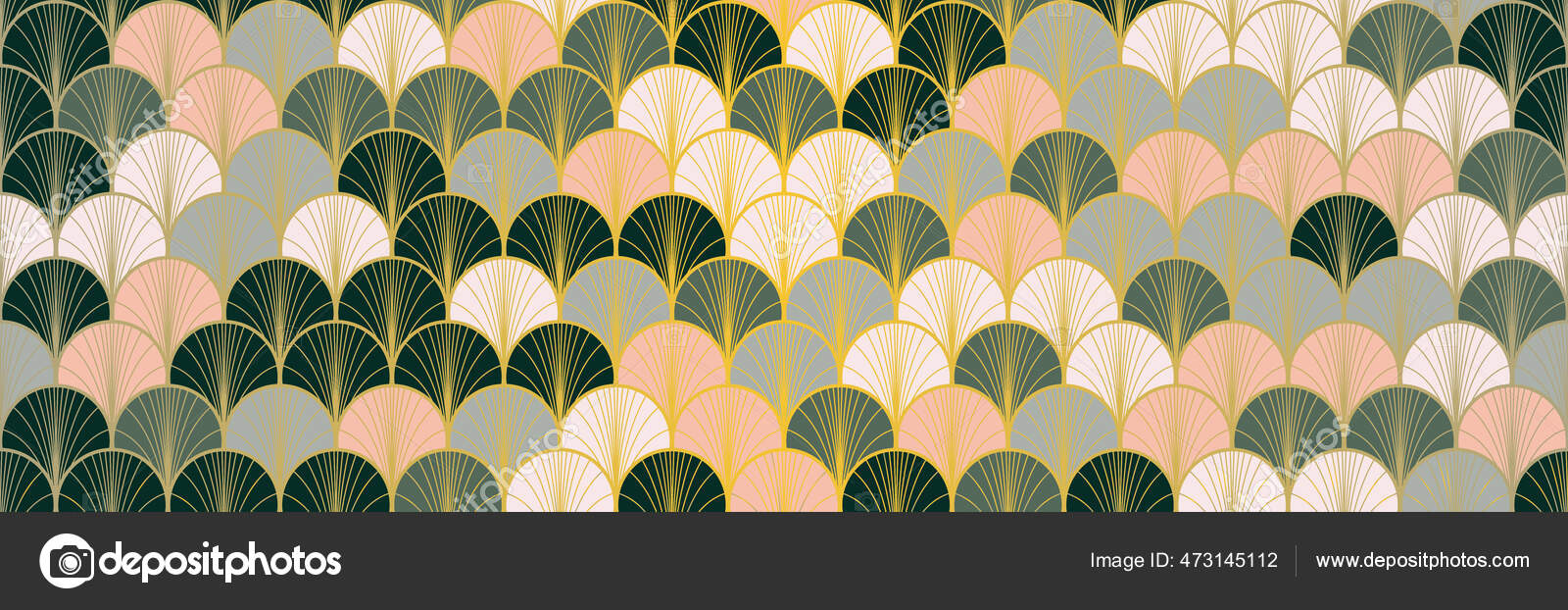 Japanese Fan Golden Seamless Pattern Luxurious Japanese Clothes Pattern ...