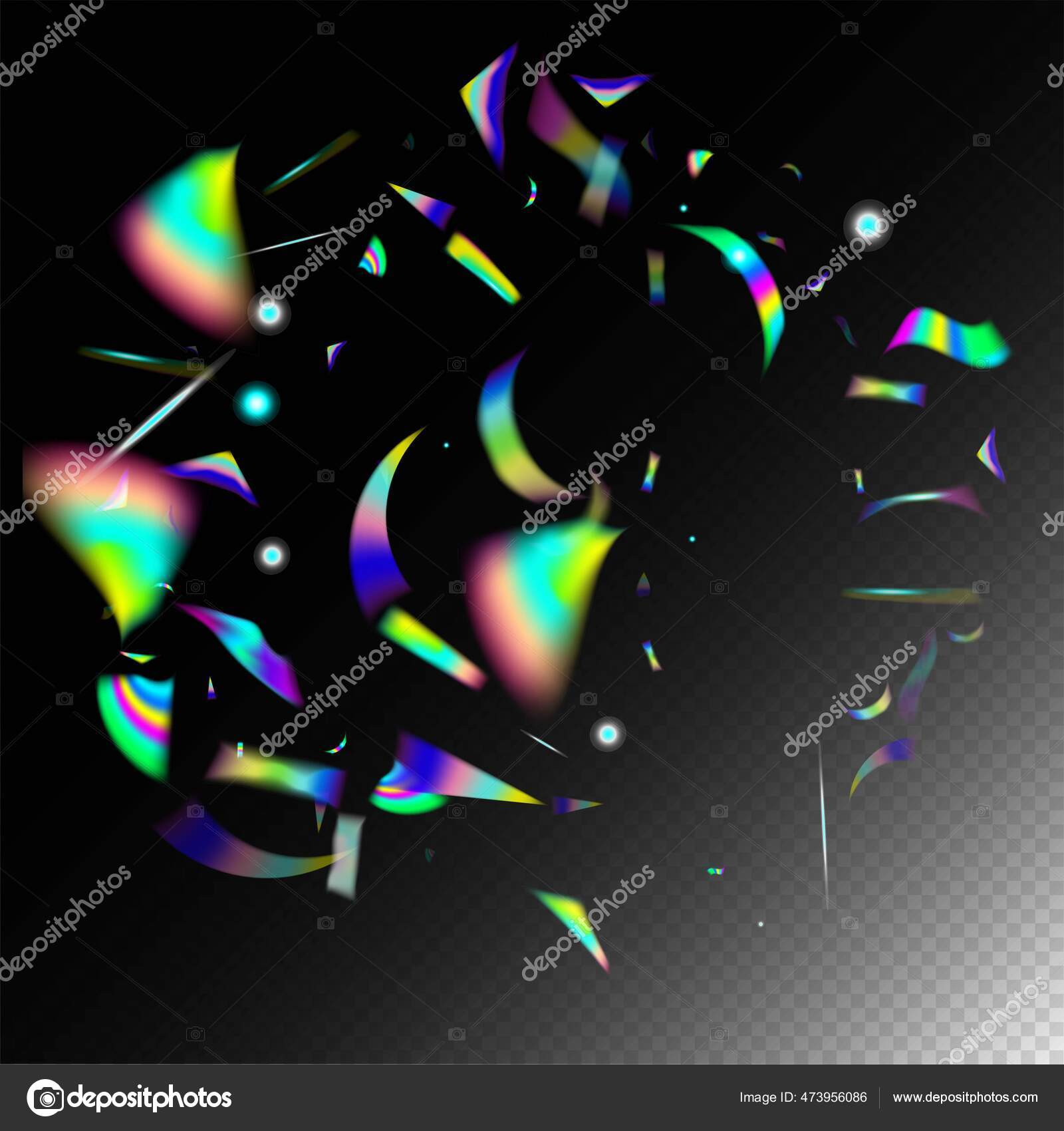Rainbow Tinsel Silver Transparent Falling Particles Gradient Overlay ...