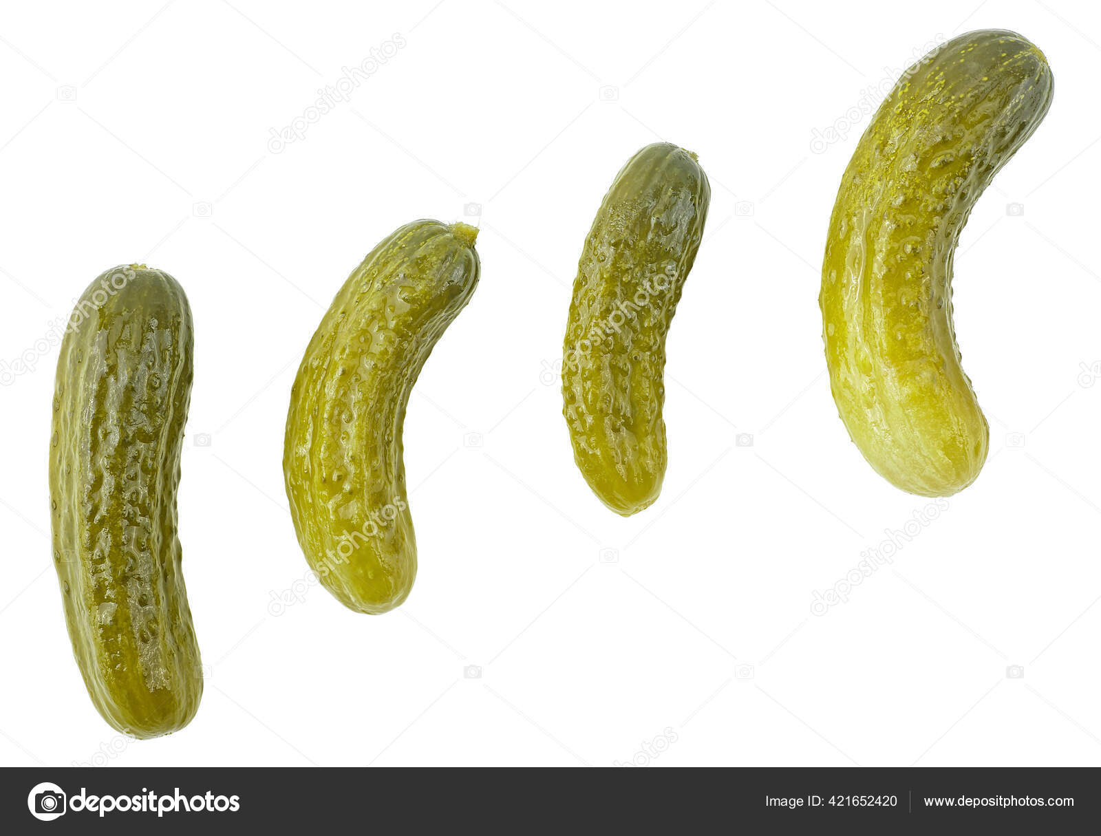Set Pickled Cucumbers Different Shapes Isolated White Background Top ...