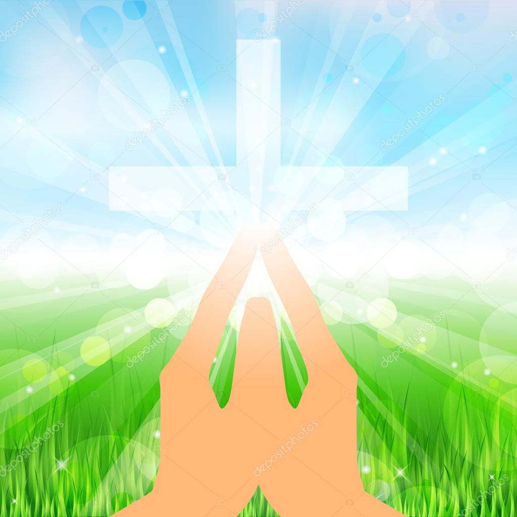 Vector illustration hands and cross Stock Vector Image by ©yuliaglam ...