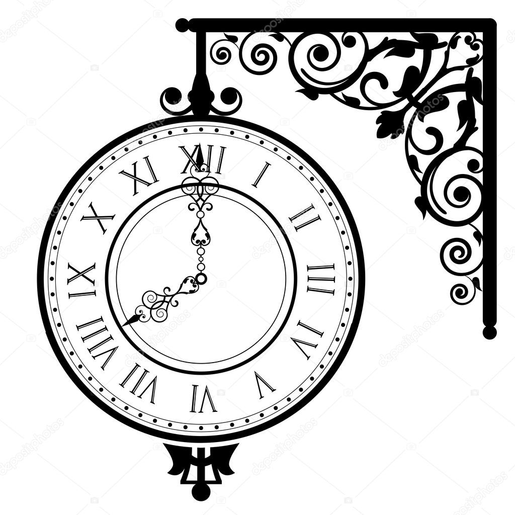 Vector illustration of vintage clock — Stock Vector © yuliaglam #57511947
