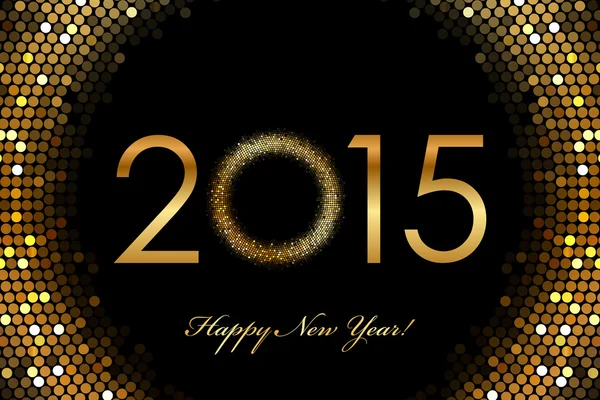 Vector 2015 background with gold disco lights and ribbon Stock Vector ...