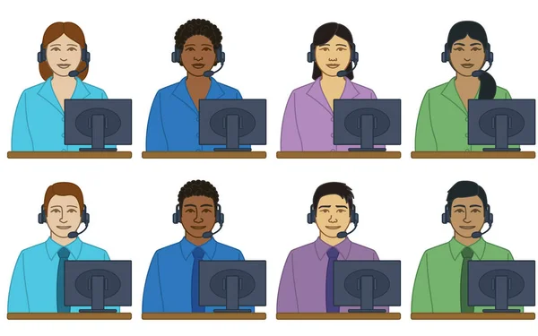 Diversity Race Ethnicity Business Accountant Bookkeeper Vector Icons ...