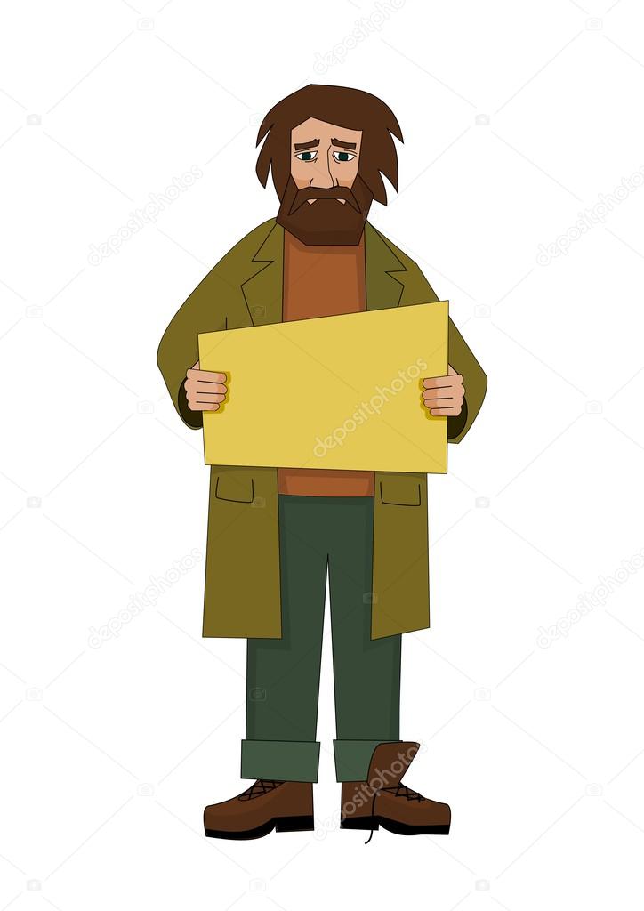 Homeless man with cardboard Stock Vector Image by ©vitalyusov #59739329