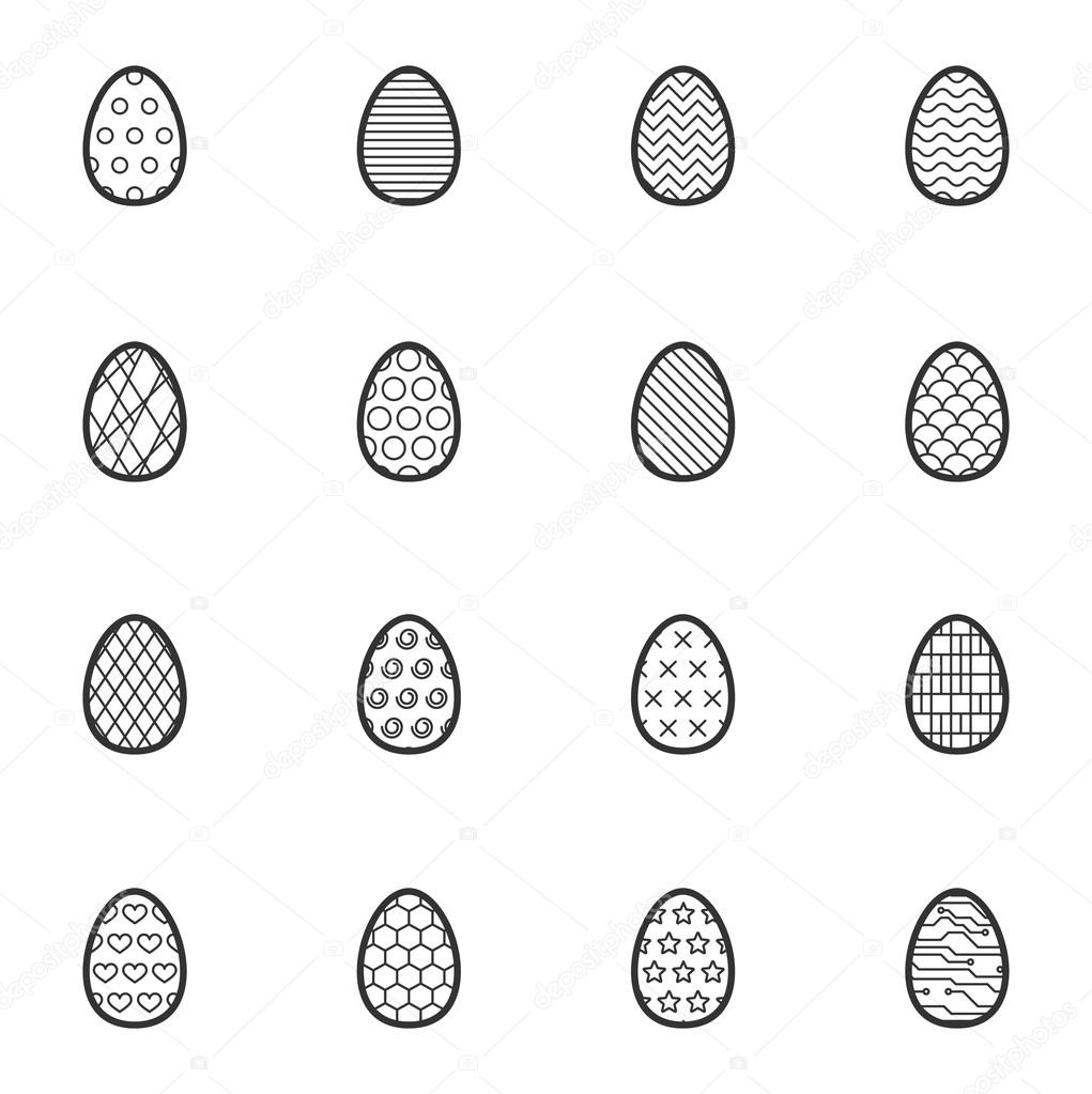 Black and white Easter eggs set Stock Vector Image by ©r.Hilch #103092772