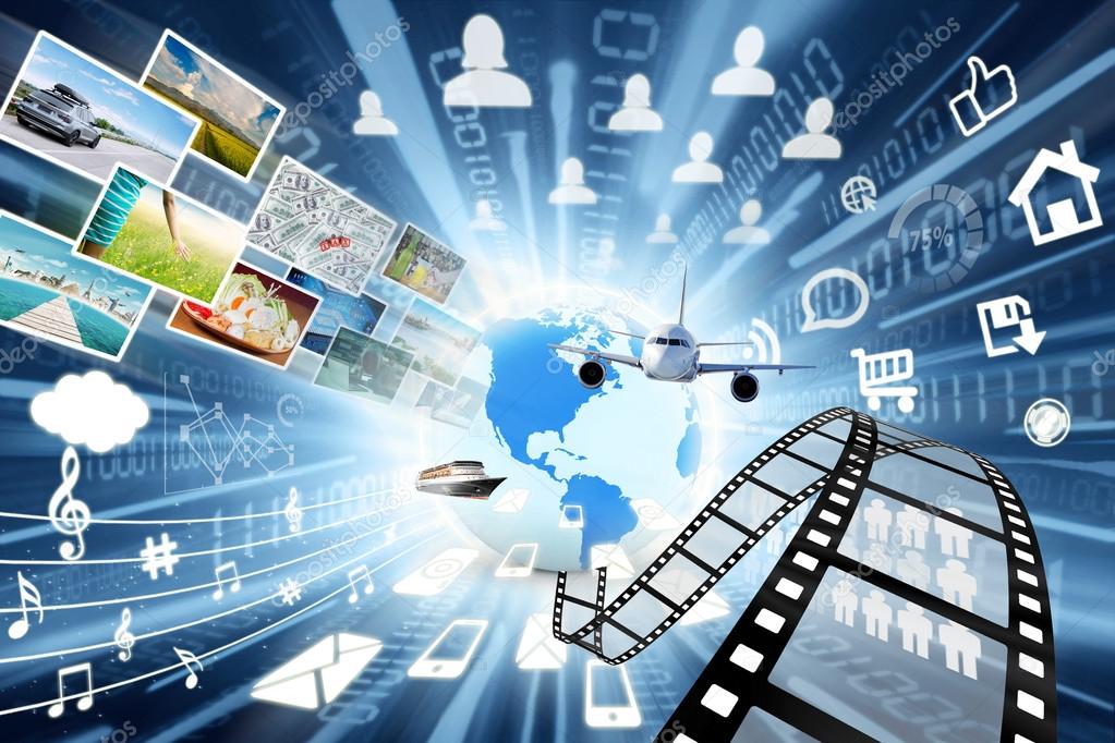 Transferencia de datos en el concepto de intercambio multimedia — Foto ...