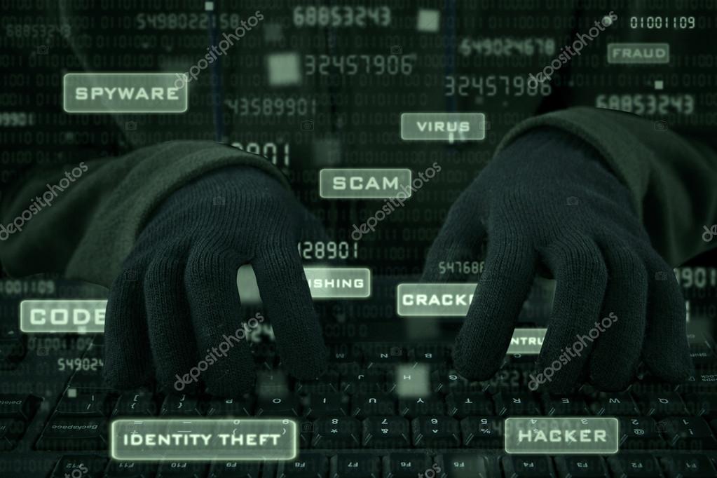 Closeup of hacker hands typing on keyboard — Stock Photo © realinemedia ...