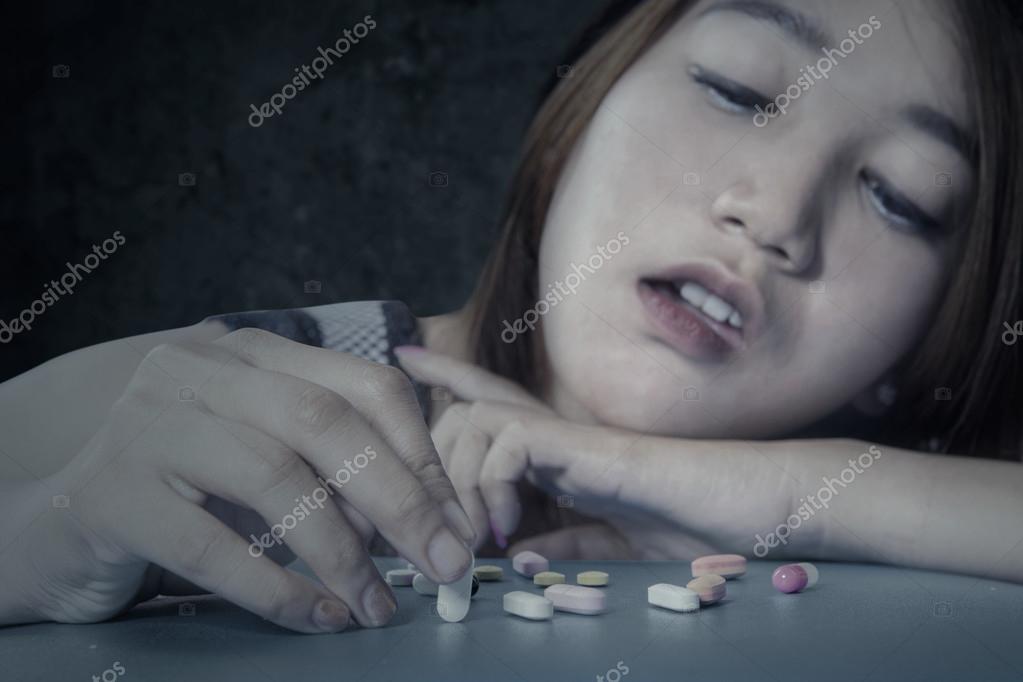 Female student addicted narcotic Stock Photo by ©realinemedia 68171721