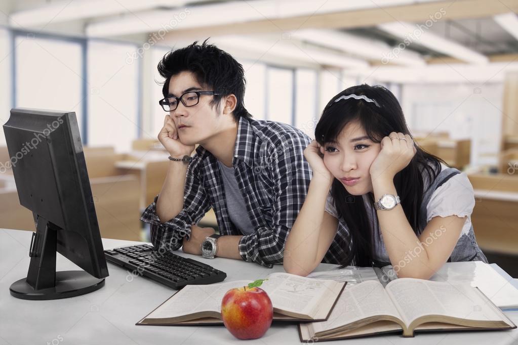 Bored Student With Computer