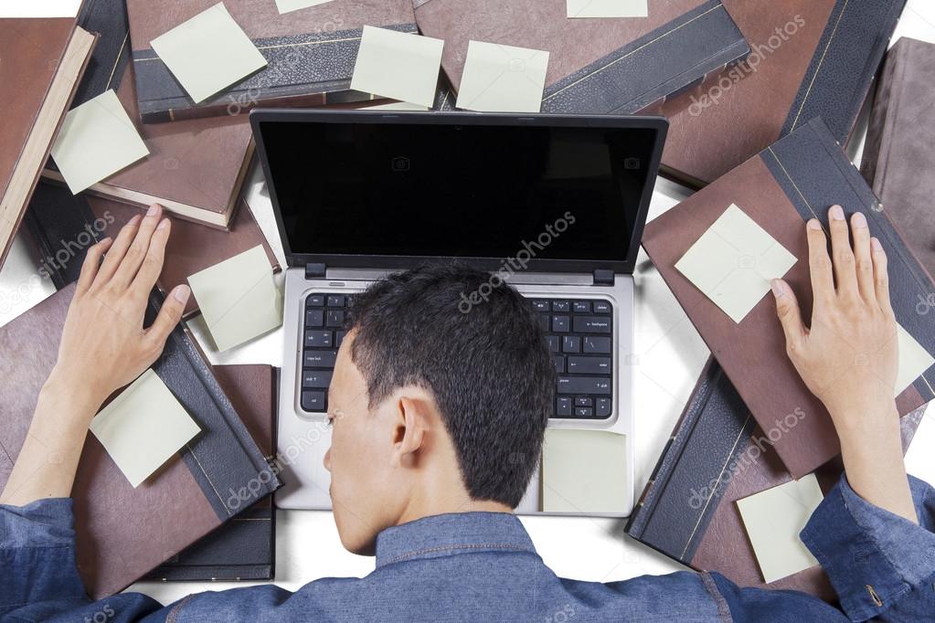 Sleeping Student At Computer