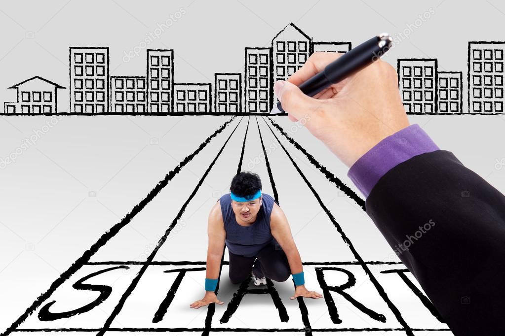 Person on a start line ready to run — Stock Photo © realinemedia #87796810