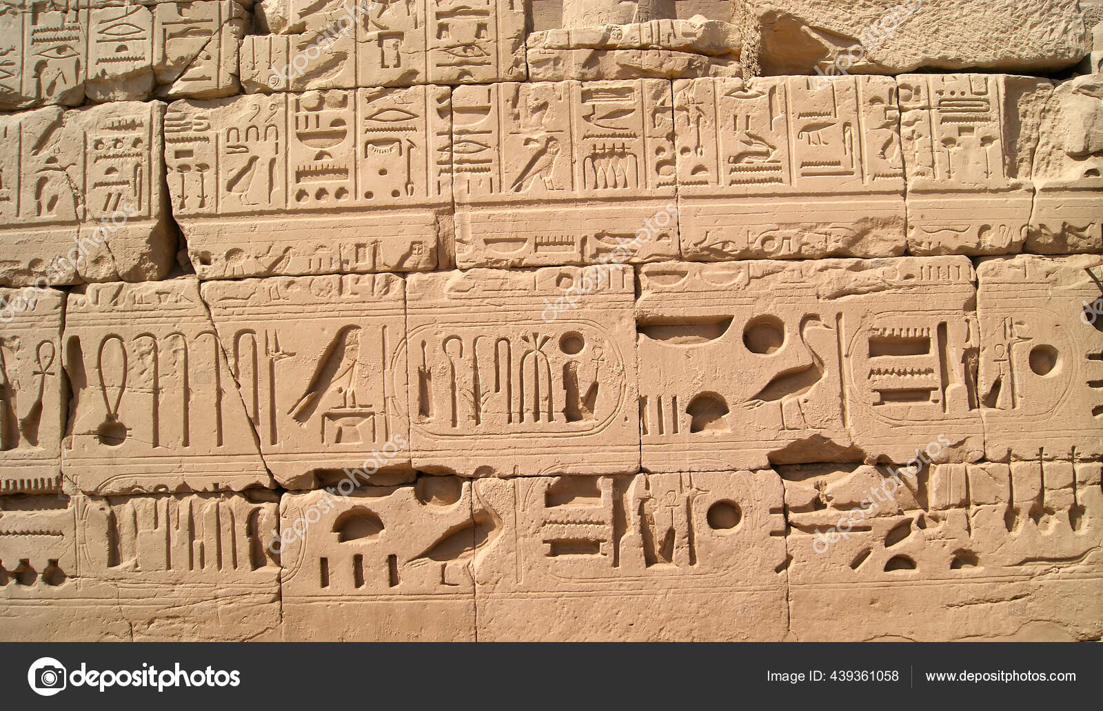 Ancient Egyptian Writing Egyptian Hieroglyphs Wall Inscriptions — Stock ...