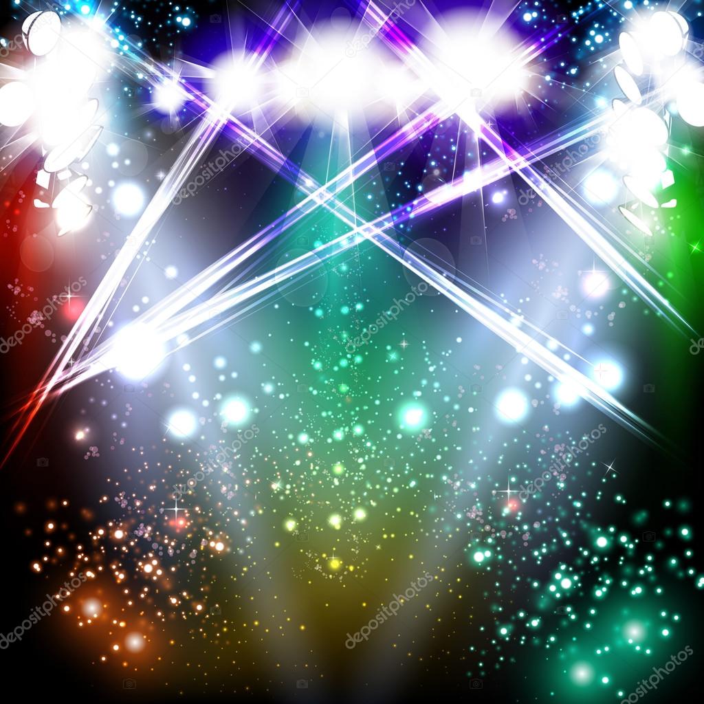 Banner neon light stage background — Stock Vector © vectorguru #107257100