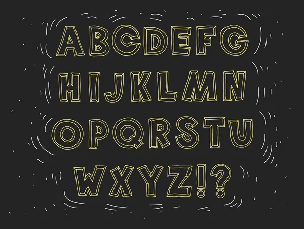 Comic font Hand Drawn Vector Typeface. Hand Made handwritten Alphabet ...