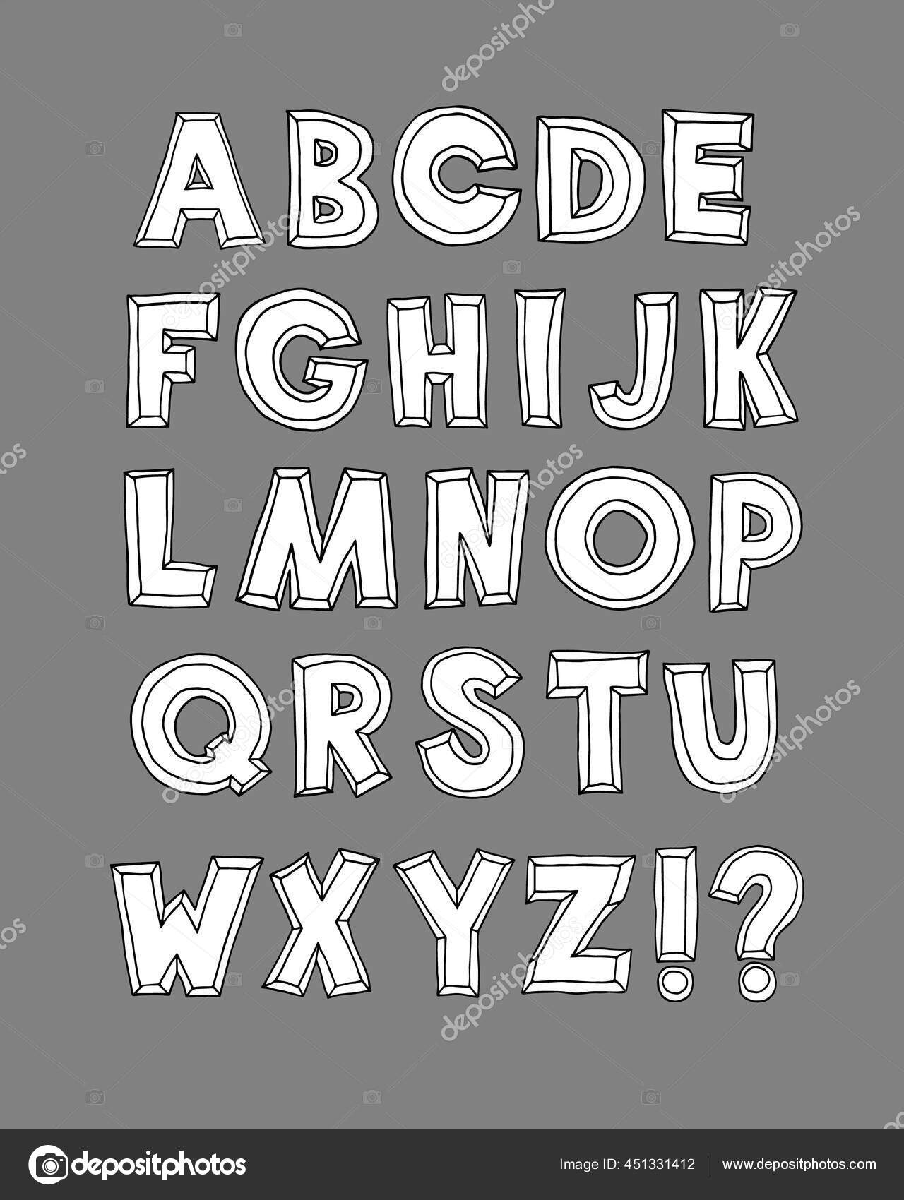 Comic font Hand Drawn Vector Typeface. Hand Made handwritten Alphabet ...