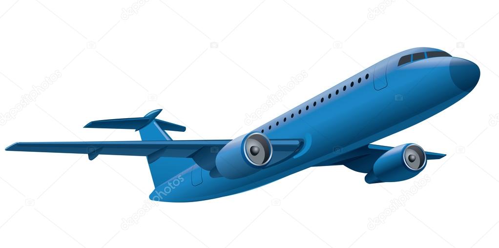 Blue flying airplane Stock Vector Image by ©olegtoka1967 #110211482