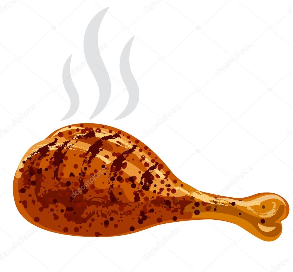 Palillo de pollo a la parrilla Vector de stock #123879630 de ©olegtoka1967