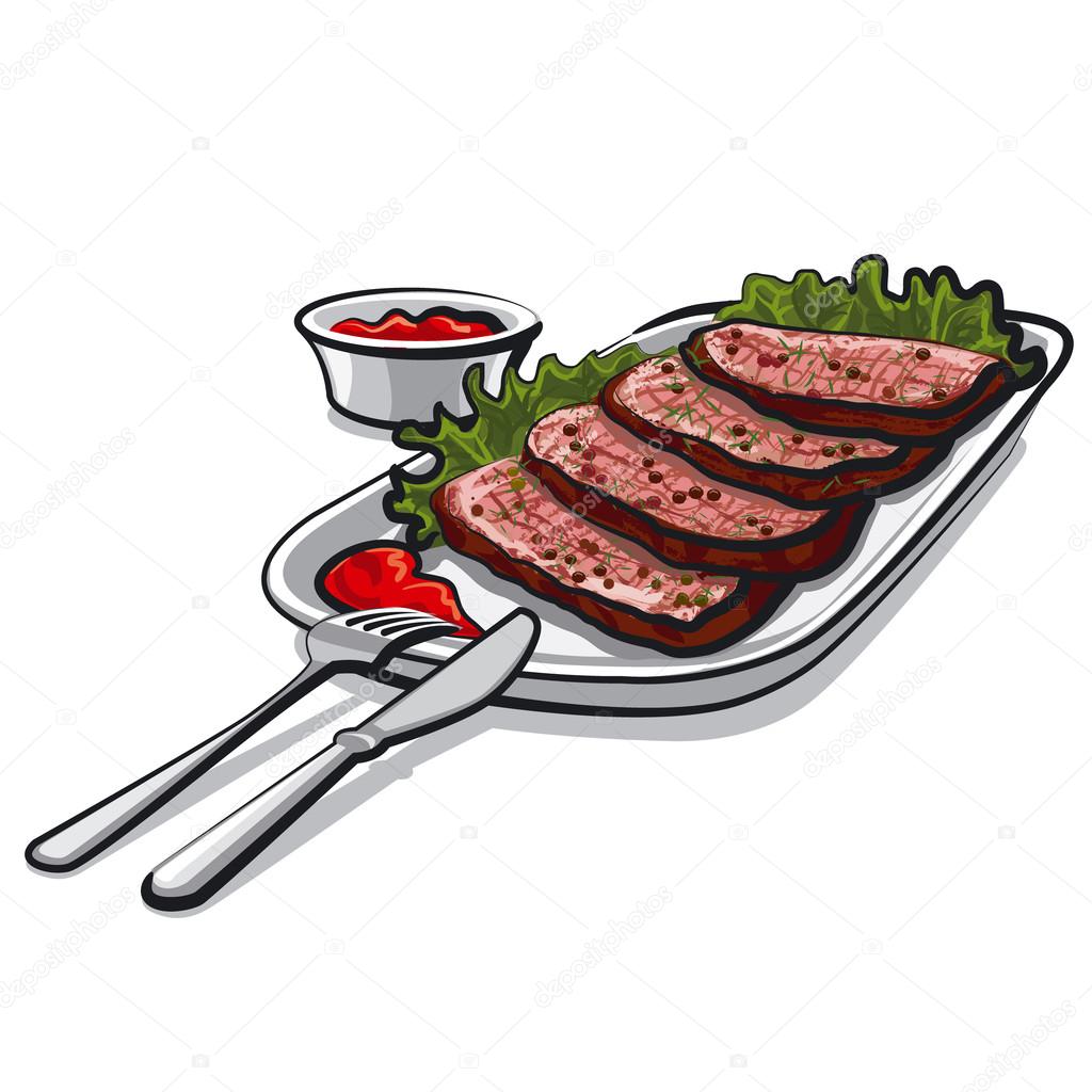 Carne asada con salsa vector, gráfico vectorial © olegtoka1967 imagen ...