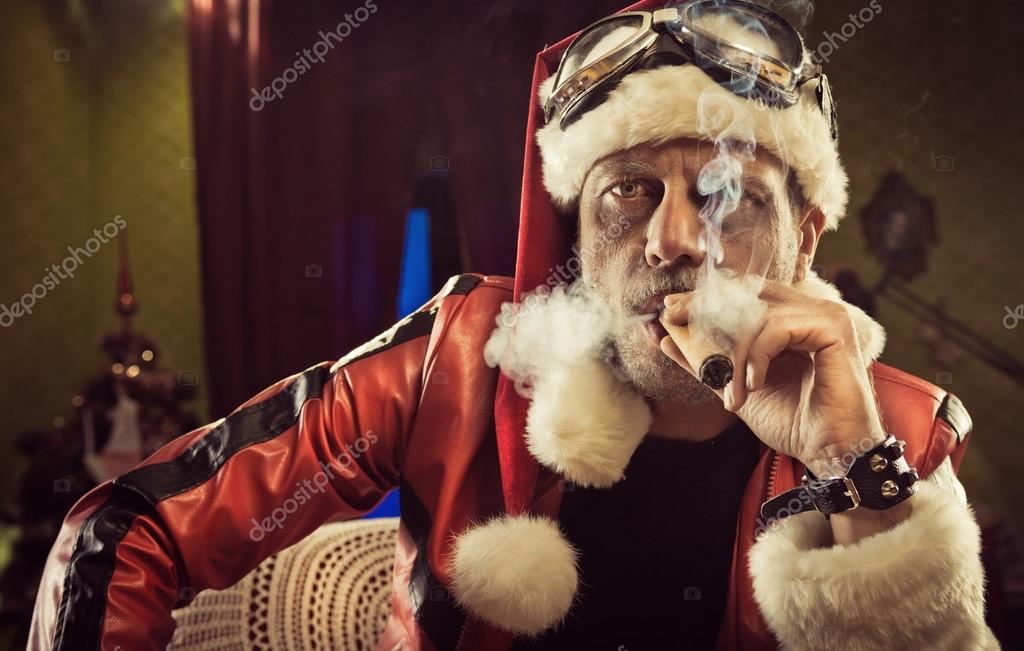 Cigar Smoking Santa